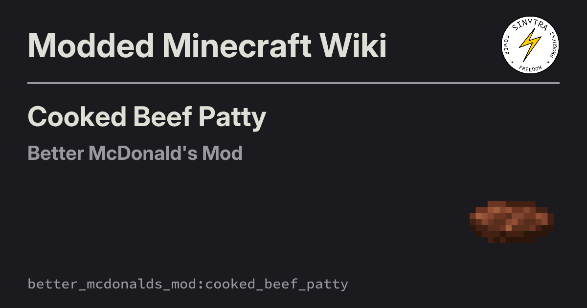 Cooked Beef Patty - Better McDonald's Mod