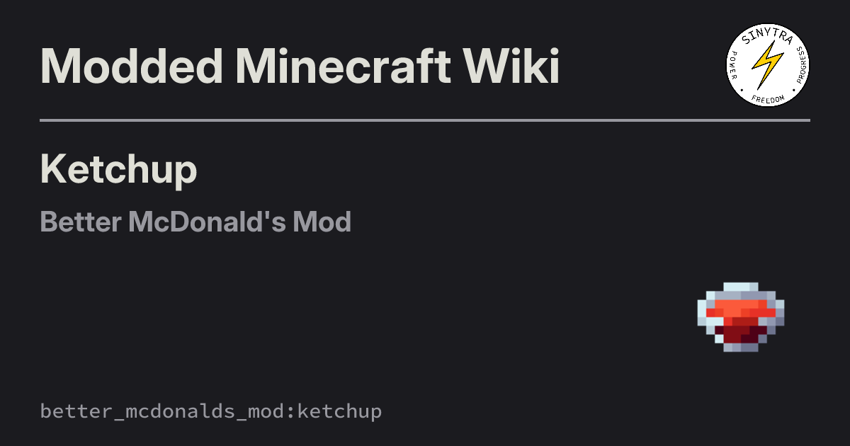 Ketchup - Better McDonald's Mod