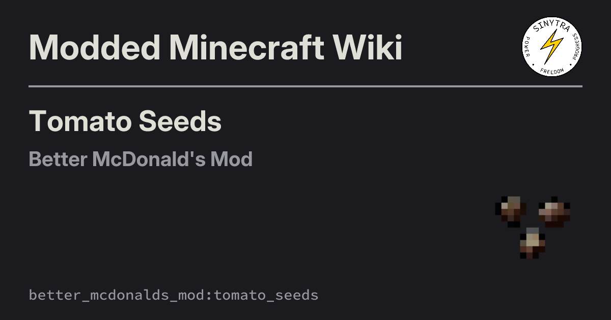Tomato Seeds - Better McDonald's Mod
