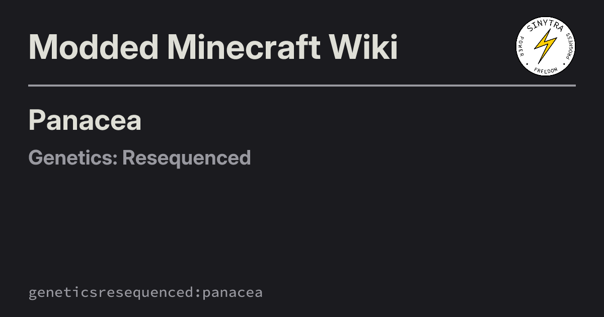 Panacea - Genetics: Resequenced