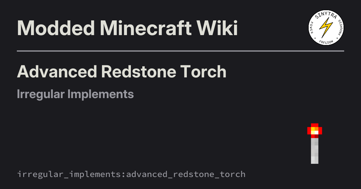 Advanced Redstone Torch - Irregular Implements