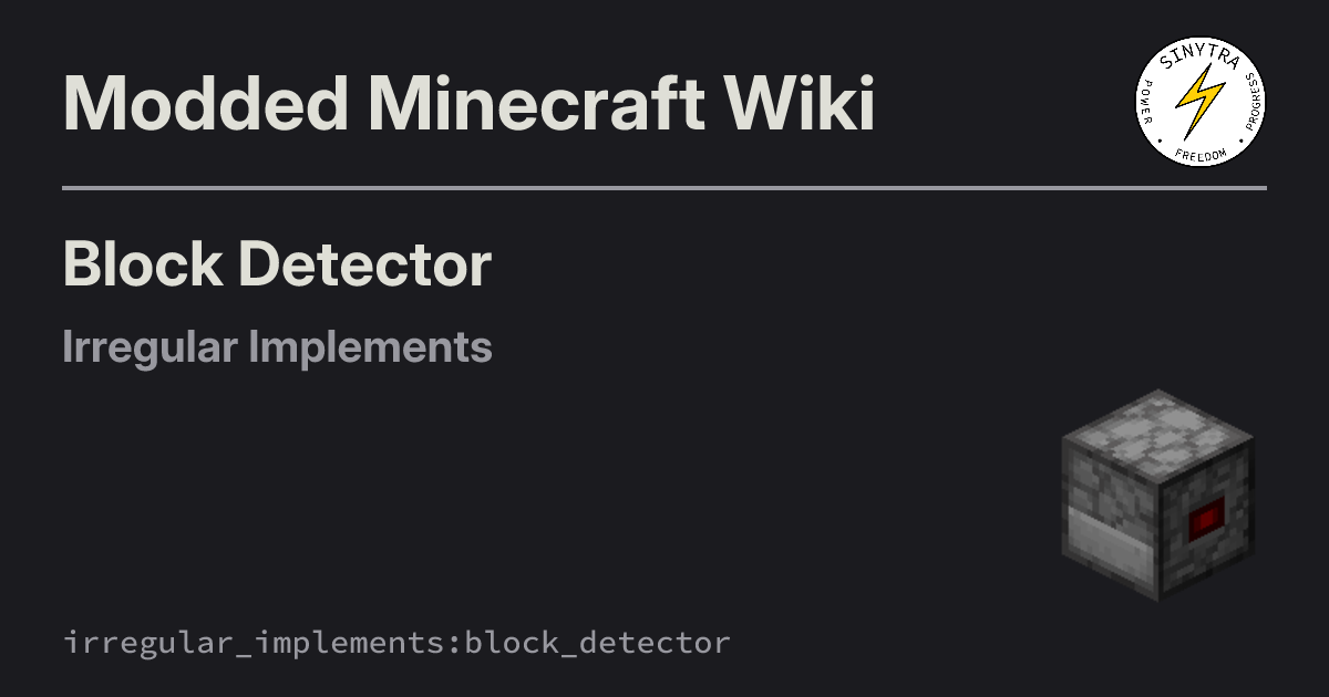 Block Detector - Irregular Implements