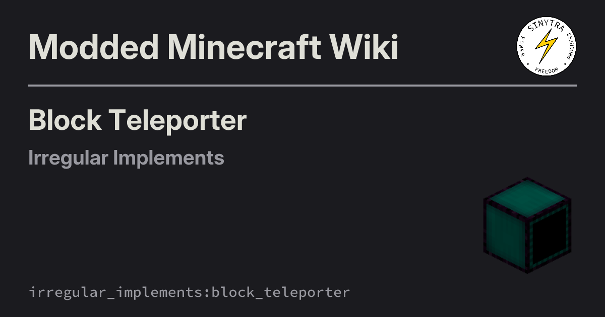 Block Teleporter - Irregular Implements