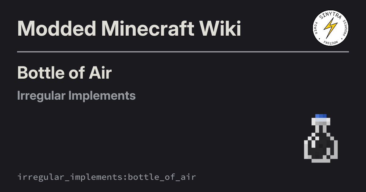 Bottle of Air - Irregular Implements
