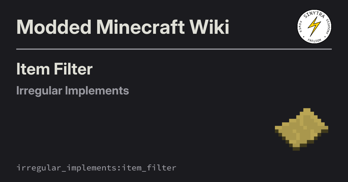 Item Filter - Irregular Implements