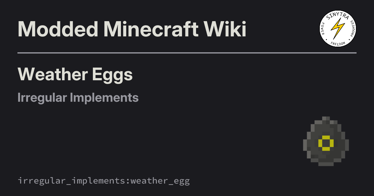 Weather Eggs - Irregular Implements