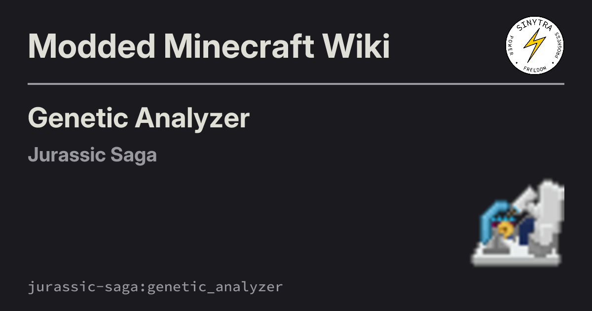 Genetic Analyzer - Jurassic Saga