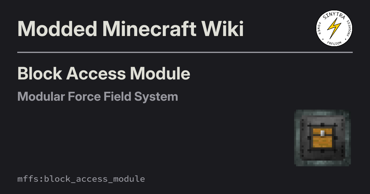 Block Access Module - Modular Force Field System