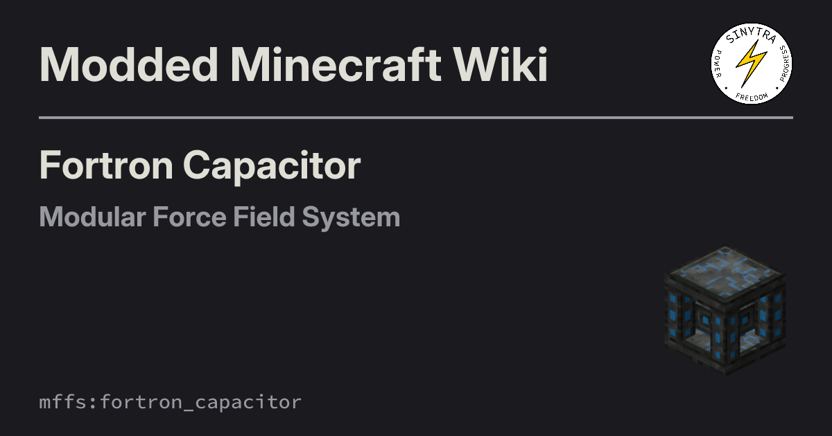 Fortron Capacitor - Modular Force Field System