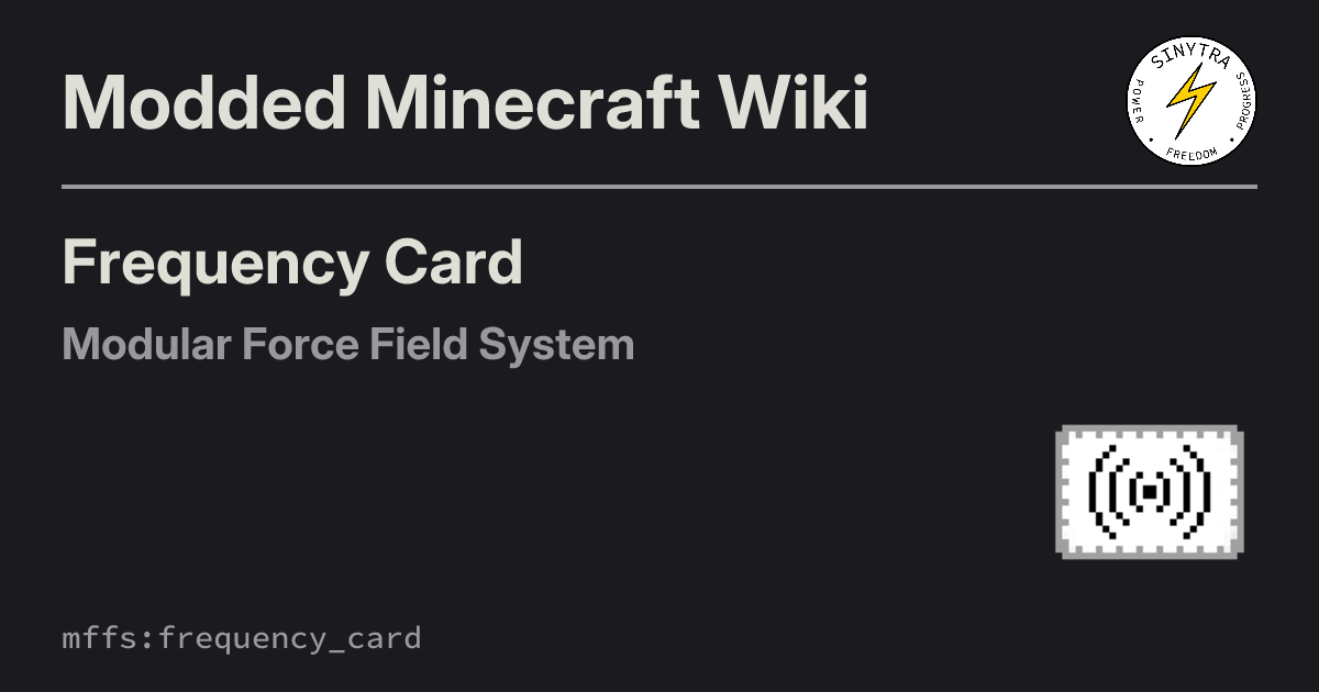 Frequency Card - Modular Force Field System