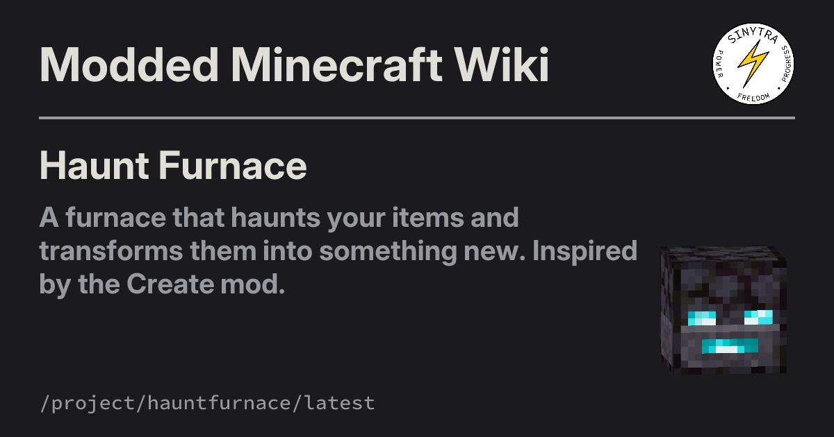 Haunt Furnace - Modded Minecraft Wiki