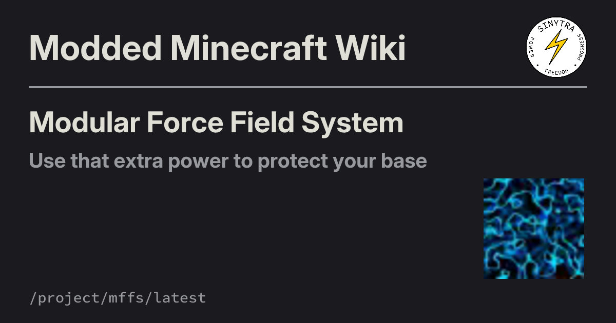 Modular Force Field System - Modded Minecraft Wiki