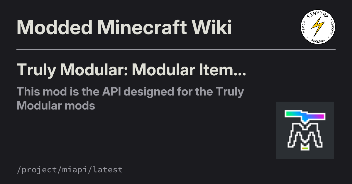Truly Modular: Modular Item API - Modded Minecraft Wiki