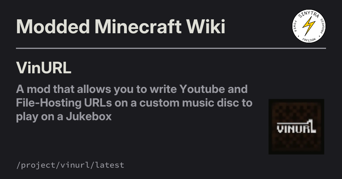 VinURL - Modded Minecraft Wiki