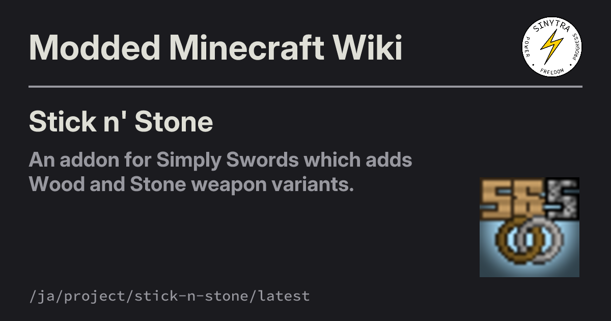 Stick n' Stone - Modded Minecraft Wiki