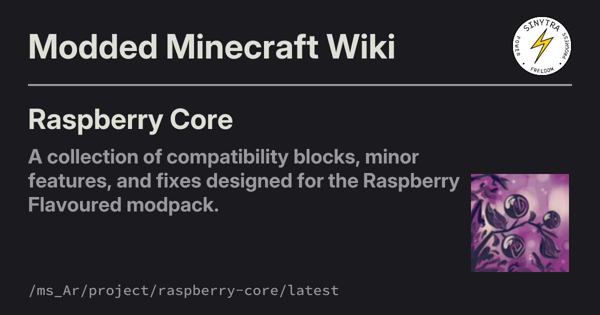Raspberry Core - Modded Minecraft Wiki
