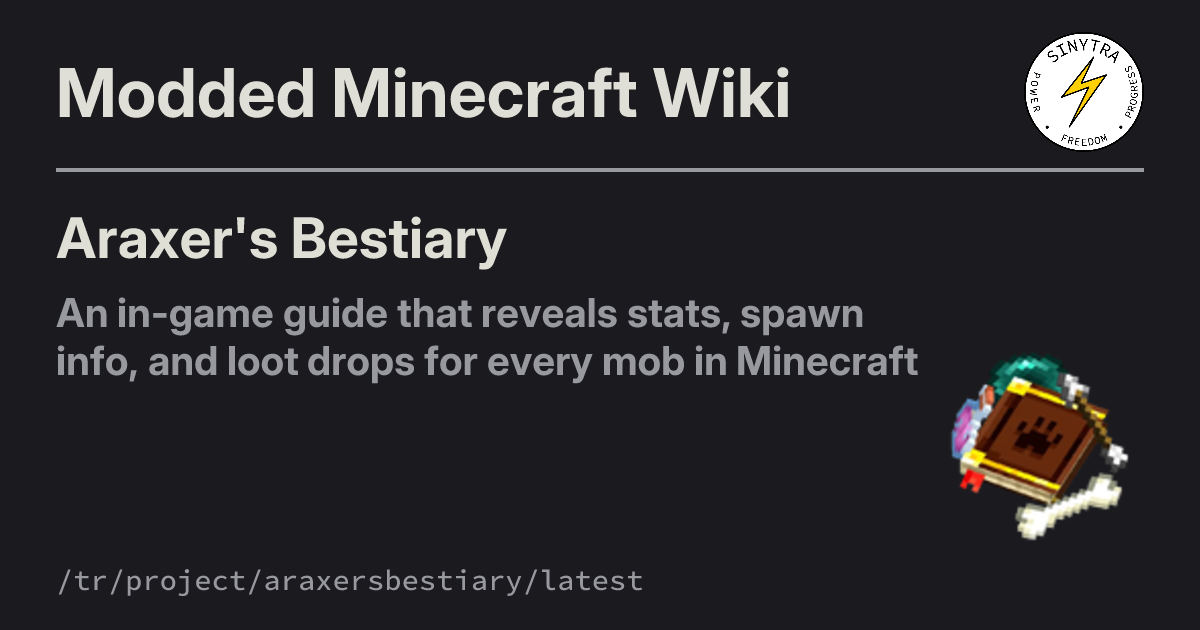 Araxer's Bestiary - Modded Minecraft Wiki
